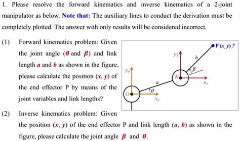 Solved Robotics L Please Resolve The Forward Kinematics And Inverse