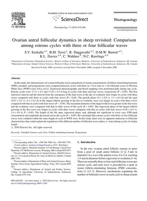 Pdf Ovarian Antral Follicular Dynamics In Sheep Revisited Comparison