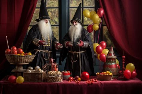 Premium Ai Image Sinterklaas And Zwarte Piet Helping With Holid