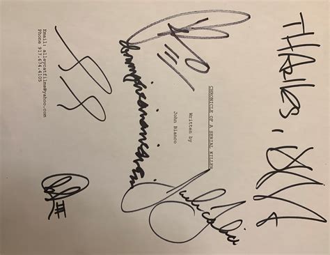 Signed “chronicles Of A Serial Killer” Script Steve Stanulis Films
