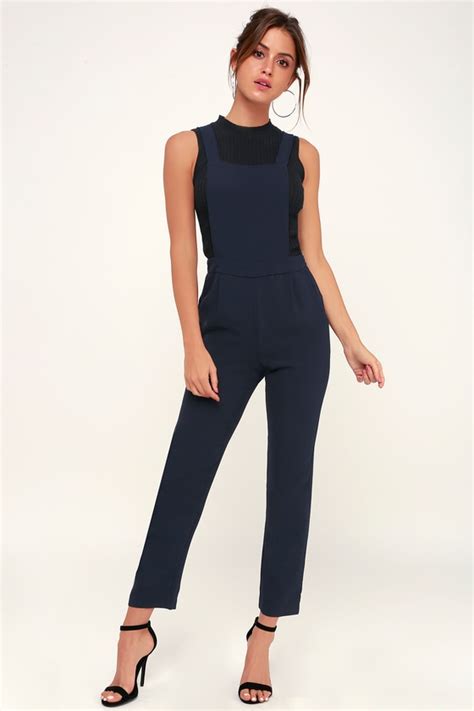 Cute Navy Blue Overalls Woven Overalls Trendy Overalls Lulus
