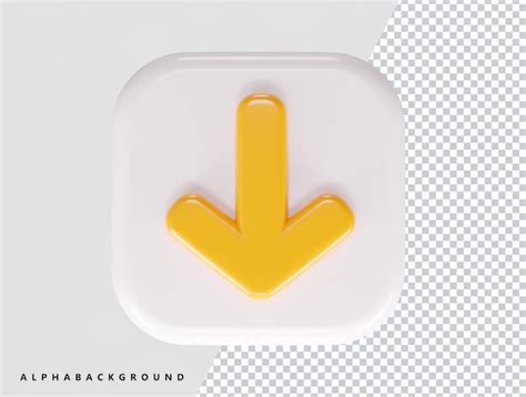 Premium Psd A White Square With A Yellow Arrow Pointing Down