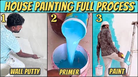 House Painting Work Full Process In Hindi Putty Kaise Kare Primer Kaise Kare Paint Kaise