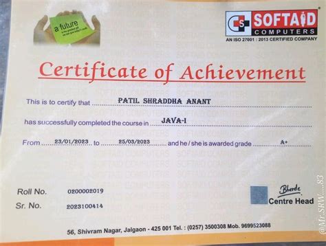 shraddha patil on linkedin certificateofachievement javaprogramming