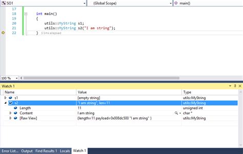 c Как увидеть значение своего класса string stack overflow на