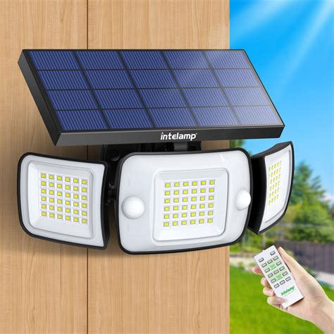 Intelamp Remote Control Solar Motion Sensor Flood Lights 6000mah