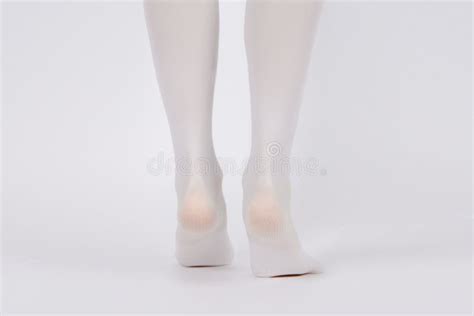 Anti Embolic Compression Hosiery For Surgery Isolated On White Medical White Stockings Tights