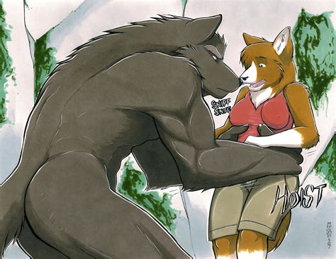 Rule 34 Anthro Corgi Female Furry Meesh Sniffing Traditional Media