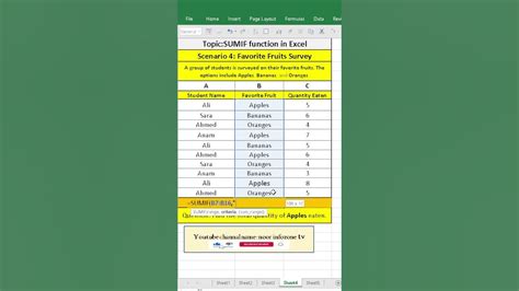 What Is Sum If Function In Excel Youtubeshort Excelfunction Youtube