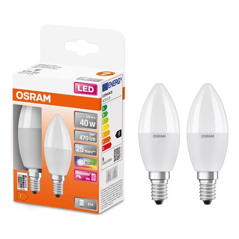 Комплект от 2 крушки Led Rgbw Osram С дистанционно управление E14 4