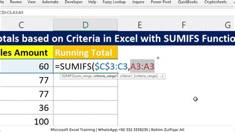 Calculate Running Totals Based On Criteria In Excel With Sumifs