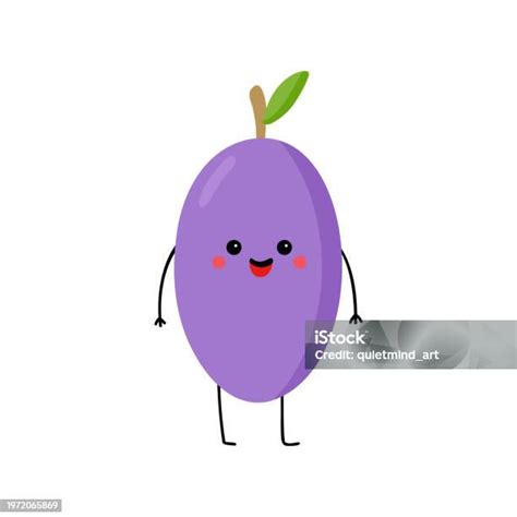 매화 과일 귀여운 캐릭터 벡터 일러스트 레이 션은 흰색 배경에 고립되어 있습니다 0명에 대한 스톡 벡터 아트 및 기타 이미지 0명 가공의 인물 건강한 식생활 Istock