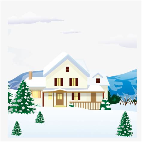 手绘卡通雪景插画 快图网 免费png图片免抠png高清背景素材库