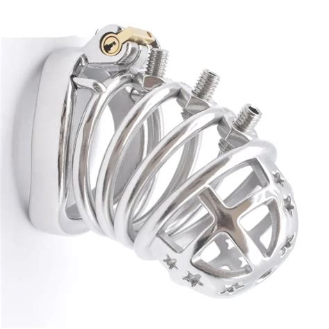 Male Chastity Device Metal Spiked Cock Cage Steel Bondage Sissy Sex