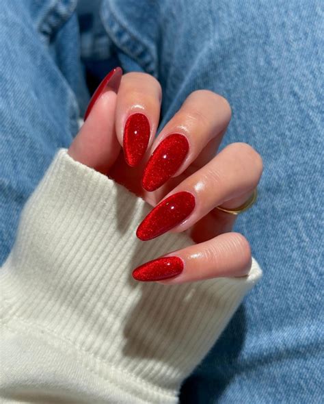 30 Elegant Christmas Nail Designs Sparkling Ruby Festive Nails