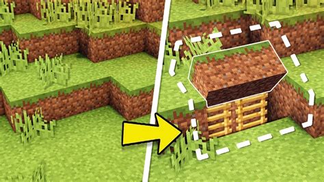 Minecraft How To Build An Easy Survival Secret Base Tutorial Hidden House Youtube