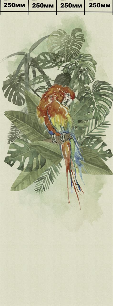 Комплект ламинированных панелей ПВХ с цифровой печатью Орхидея Зеленая Попугай Панно