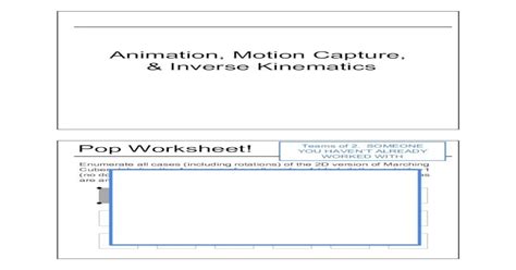 Pdf And Inverse Kinematics Animation Motion Capturecutlerclassesadvancedgraphics