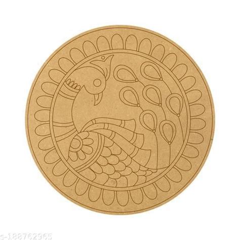Pre Marked Wooden Mandala Mdf Shapes Cutout For Crafts Work Home Decor