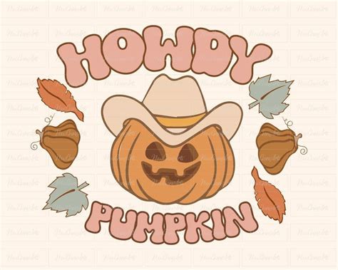 Halloween Howdy Pumpking Digital Design Download Png Svg Cricut