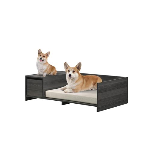 Maocao Hoom Medium Dark Gray Particle Board Modern Comfy Pet Bed With