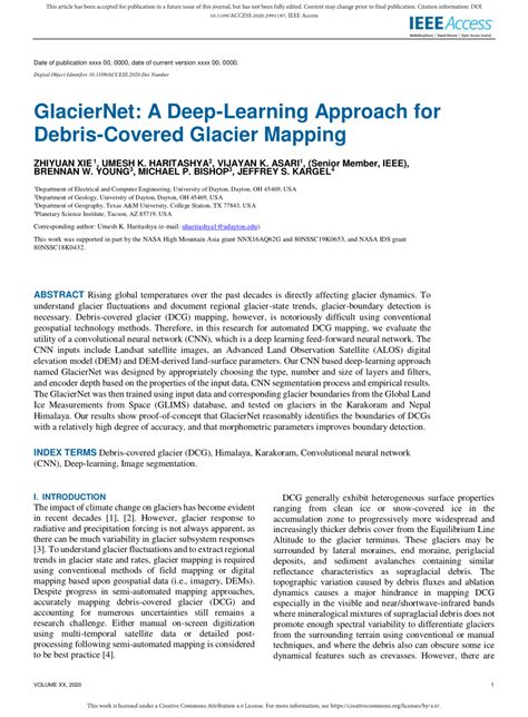 Pdf Glaciernet A Deep Learning Approach For Debris Covered Glacier Mapping