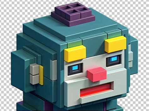 Premium Psd Robot Toys Of Voxel Art Png