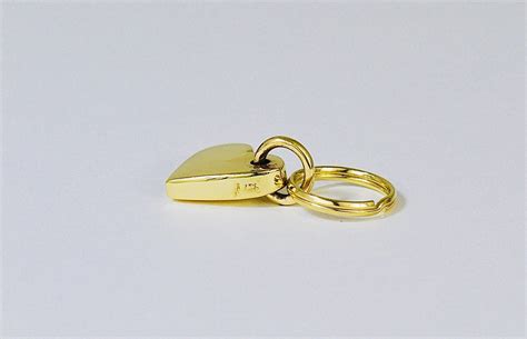 Carl Auböck Handcrafted Midcentury Brass Heart Figurine Key Ring Chain