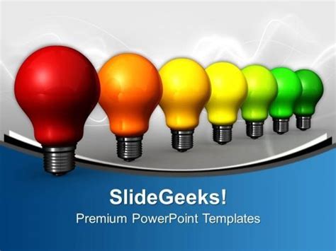 Energy Efficiency Concept With Light Bulbs PowerPoint Templates Ppt Backgrounds For Slides