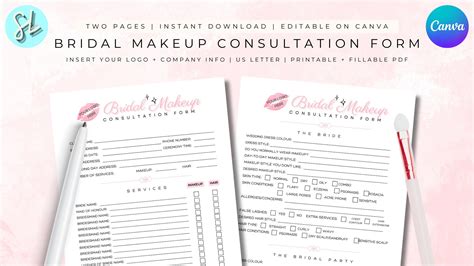 Editable Bridal Makeup Consultation Form Template Bridal Makeup