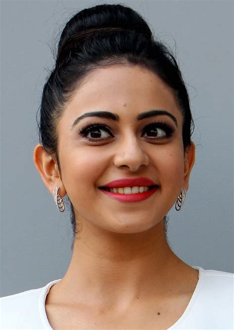 Indian Actress Rakul Preet Singh Face Close Up Beautiful Hair Style