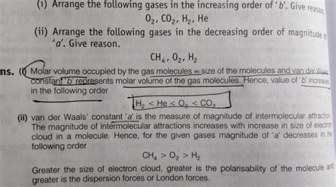 [ANSWERED] 1 Arrange the following gases in the increasing order of b - Kunduz