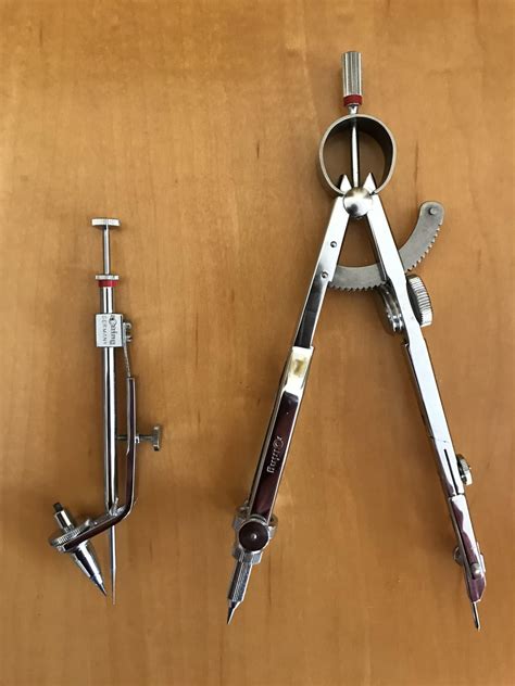 Rotring Compass Set 532 208 Mid 1970s Chrome Plated Drafting