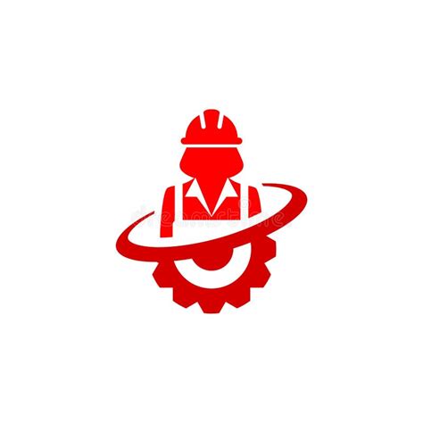 Woman Construction Worker Logo Isolated On White Background Stock Vector Illustration Of Hard