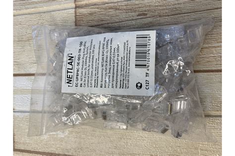 Коннектор NETLAN RJ45/8P8C, Кат.5e, 3мкд, универсальный, под 0,47-0 ...