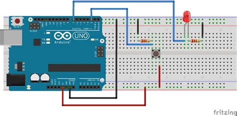 Ardupineda Turning An Led On And Off Using A Push Button In Snap4arduino