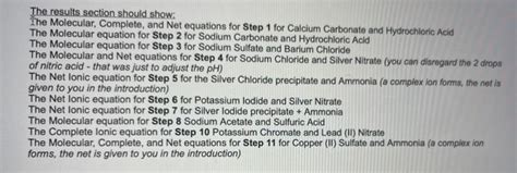 Solved Write The Molecular Equation The Complete Ionic Chegg
