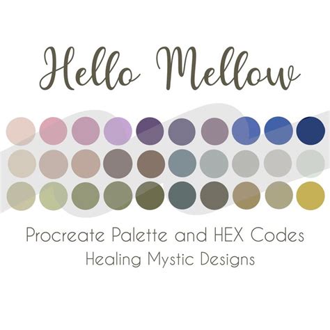 Hello Mellow Procreate Palette Procreate Color Palette Procreate Swatch File Instant Download