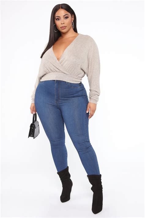 Surpass My Expectations Top Oatmeal Fashion Nova