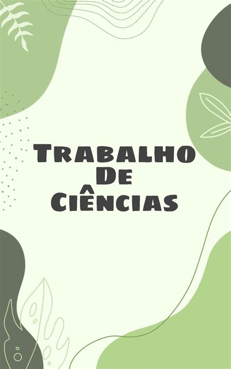 Capa De Trabalho Ciencias Trabalho De Ciencias Capa Capas De