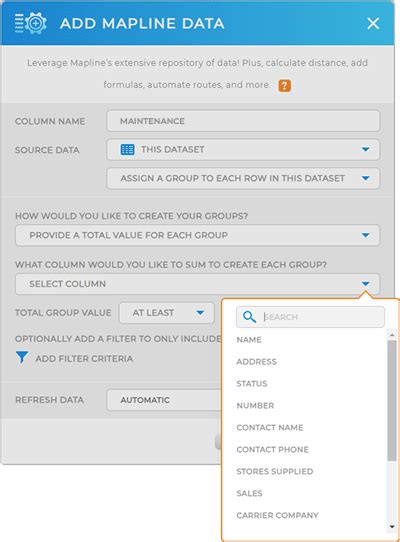 Mapline Data From Any Dataset Mapline