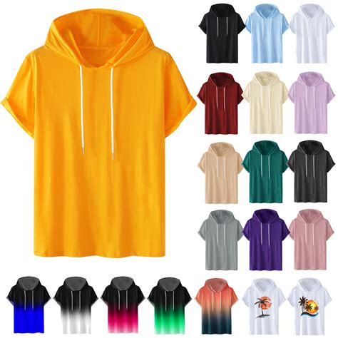 Ddapj Pyju Short Sleeve Hoodies For Men Big And Tall Hooded T Shirt