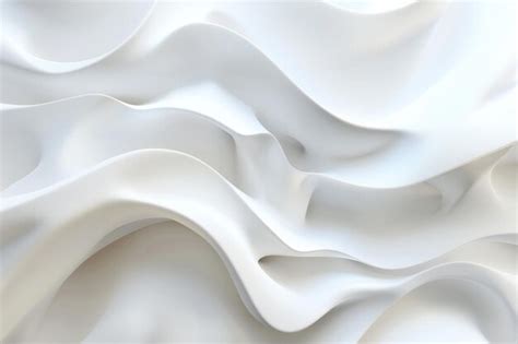 Abstract White Fluid Waves Dynamic And Flowing Background With Elegant Motion And Visual Texture