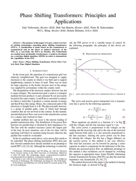 Phase Shifting Transformers Principles And Applications Download
