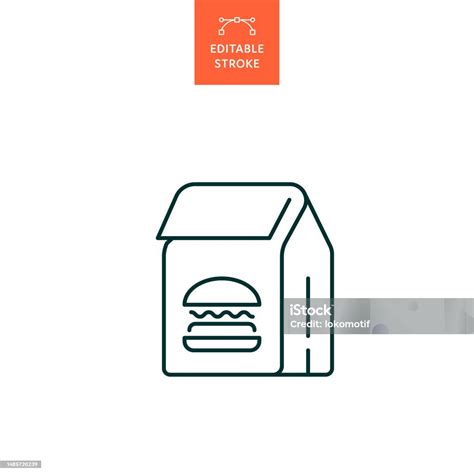 편집 가능한 스트로크가 있는 테이크아웃 식품 라인 아이콘입니다 아이콘은 웹 디자인 모바일 앱 Ui Ux 및 Gui 디자인에 적합합니다 24시간에 대한 스톡 벡터 아트 및
