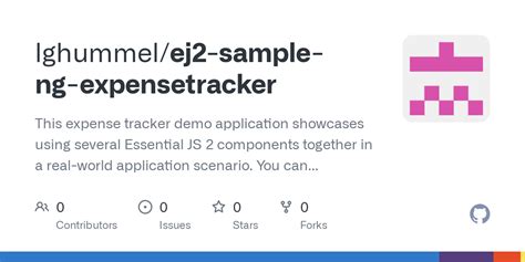 GitHub Lghummel Ej2 Sample Ng Expensetracker This Expense Tracker