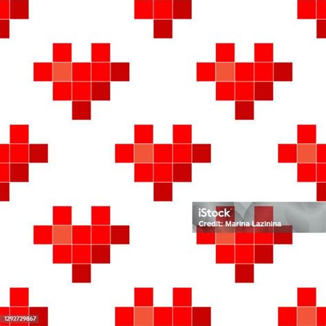 픽셀 아트 하트 아이콘입니다 발렌타인 데이 만화 그림 매끄러운 패턴 개념에 대한 스톡 벡터 아트 및 기타 이미지 개념 개념과 주제 공휴일 Istock