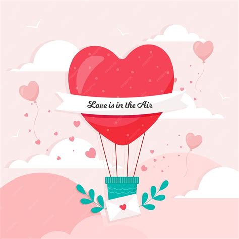 평면 디자인 발렌타인 배경 개념 무료 벡터