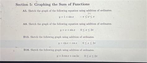 Solved Section Graphing The Sum Of Functions A Sketch Chegg