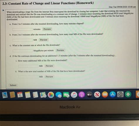 Solved Constant Rate Of Change And Linear Functions Chegg